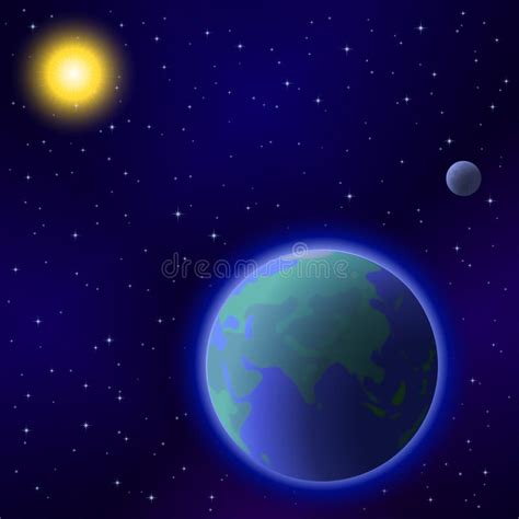 Aarde Maan En Zon Vector Illustratie Illustration Of Astrologie