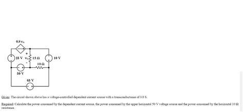 Solved The Circuit Shown Above Has A Voltage Controlled