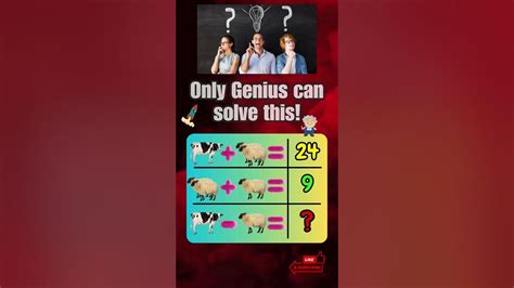 Only Genius Can Solve This Puzzle Math Quiz Games Puzzle Youtube