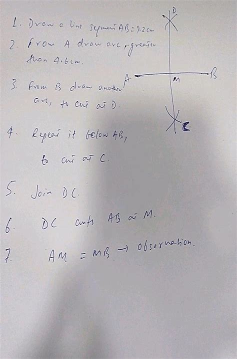 Draw A Line Segment Of Length 7 6 Cm And Construct Its Perpendicular Bisector