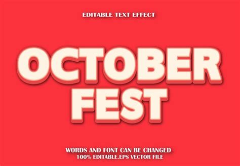 Festival De Octubre Estilo De Dibujos Animados De Efecto De Texto