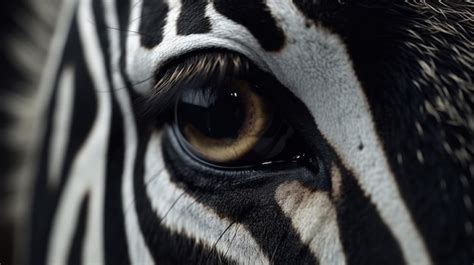 Premium Ai Image Zebra Portrait Close Up Generative Ai