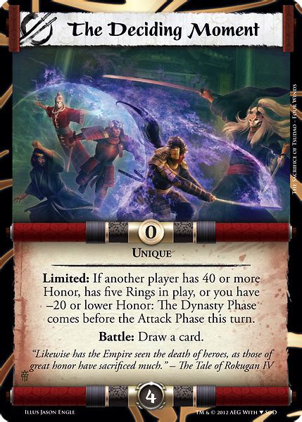 The Deciding Momentcard5 L5r Legend Of The Five Rings Wiki Fandom
