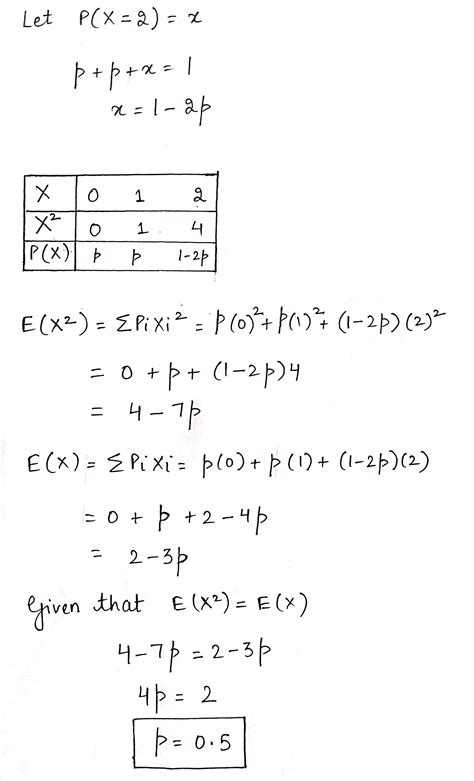 the random variable x can take only the values 0 1 2 given that p x 0