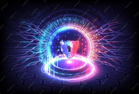 제품 포털 및 홀로그램 과학 미래형 디지털 하이테크 빛나는 Hud 프로젝터 원형 텔레포트 연단 및 무대 게임 판타지의 마술