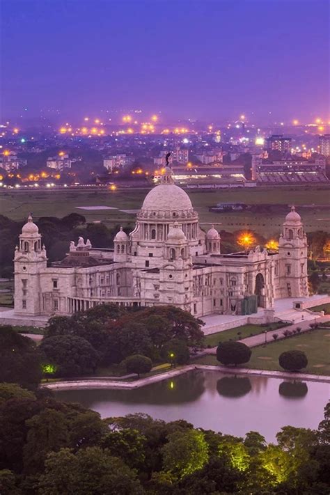 Wallpaper India Victoria Memorial Kolkata West Bengal Night City
