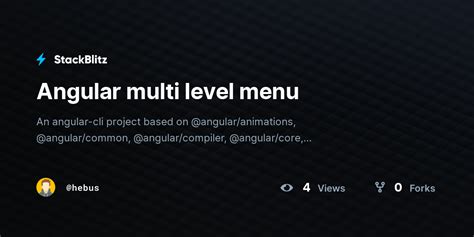 Angular Multi Level Menu StackBlitz