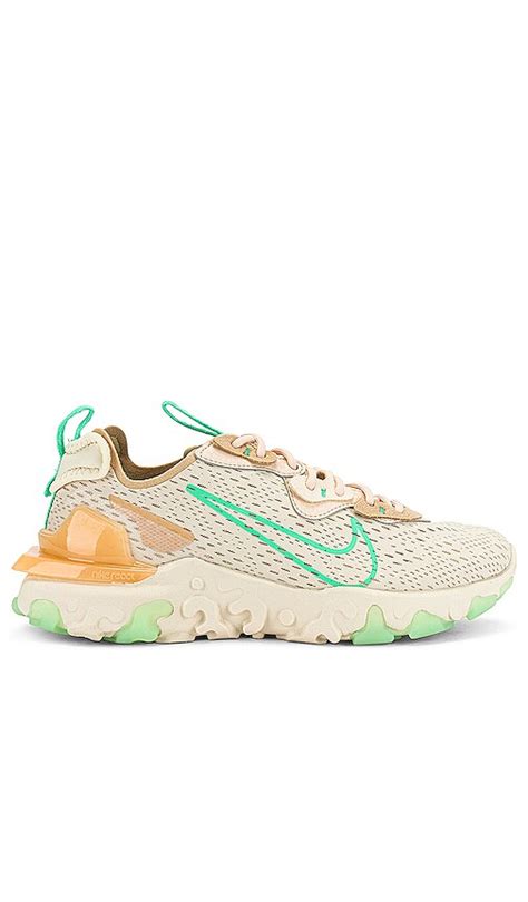 Nike React Vision Sneaker In Pearl White Green Glow And Sesame Revolve