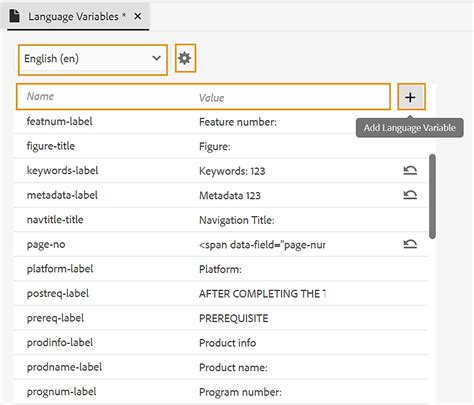 Support For Language Variables