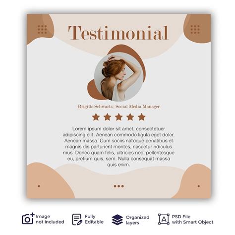 Premium Psd Customer Feedback Review Or Testimonial Social Media Post
