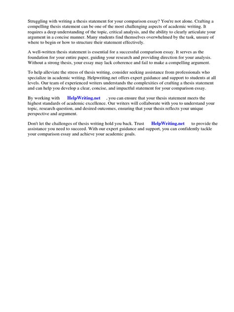 Thesis Statement Examples For Comparison Essays Pdf Essays Thesis