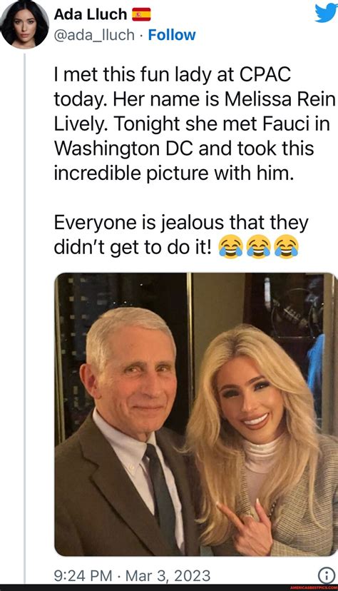 Ada Lluch Ada Lluch Follow I Met This Fun Lady At Cpac Today Her Name Is Melissa Rein Lively
