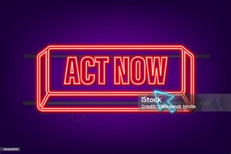 흰색 배경에 빨간색 둥근 행위 이제 네온 버튼 벡터 스톡 일러스트레이션 0명에 대한 스톡 벡터 아트 및 기타 이미지 0명 개념 격리 Istock