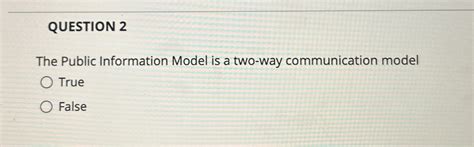 Solved QUESTION 2The Public Information Model Is A Two Way Chegg