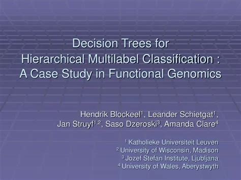 Ppt Decision Trees For Hierarchical Multilabel Classification A