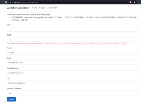 server and client side validations in mvc and razor pages software
