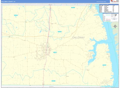 Calloway County Ky Zip Code Wall Map Basic Style By Marketmaps Mapsales
