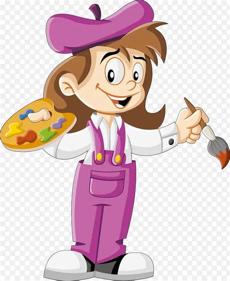 矢量图手拿画笔的女孩png图片素材下载图片编号8437982 Png素材网