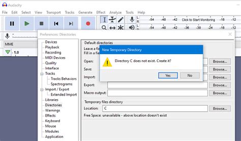Audacity Does Not Check Permissions When The Folder Path Contains Only Drive Letter Issue