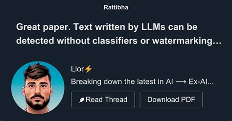 Great Paper Text Written By Llms Can Be Detected Without Classifiers