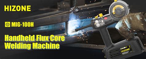 HIZONE 100A Handheld MIG Welder Machine 110V Portable Gasless Flux Core Welding Machine Hand