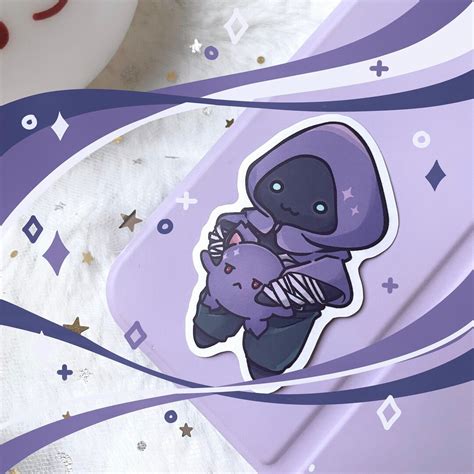 3 Purple Ghosts Duo Vinyl Sticker Val Pkmn Etsy