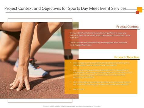 Project Context And Objectives For Sports Day Meet Event Services Ppt Powerpoint Designs
