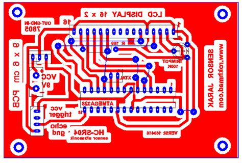 Diy Sensor Jarak Distance Sensor Dengan Atmega 328 Dan Sensor Ultrasonik Dilengkapi Dengan Pcb