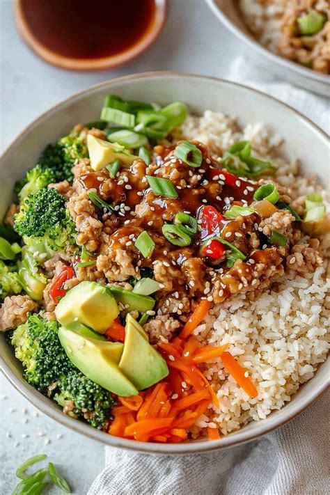 Ground Turkey Teriyaki Rice Bowl Recipe Cuisine Joyeuse