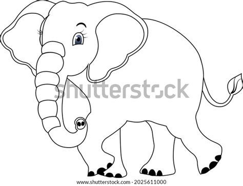 Elephant Outline Vector Art Illustration Stock Vector Royalty Free