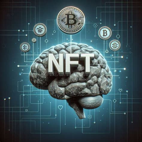 Human Brain Nft Non Fungible Token Icon Colorful 3d Logo Design Stock