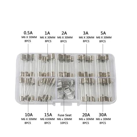 KIT ASSORTIMENT DE fusibles tube en verre tube de verre à soufflage rapide p EUR