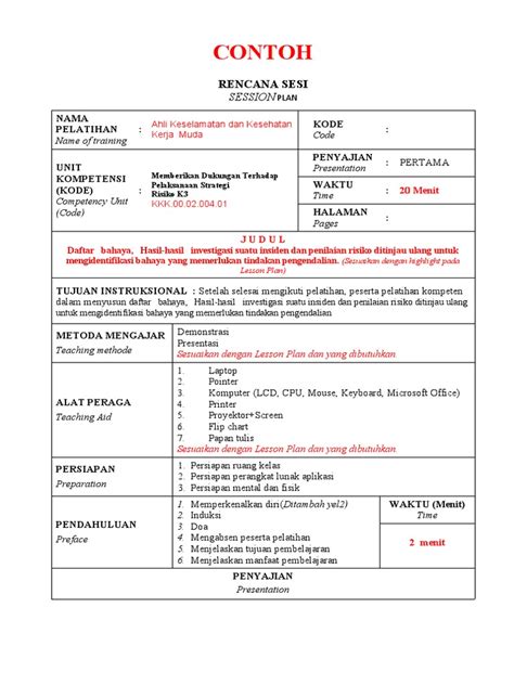 Contoh Session Plan Pdf