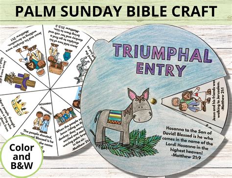 Palm Sunday Bible Craft Easter Bible Story Lesson Wheel Holy Etsy