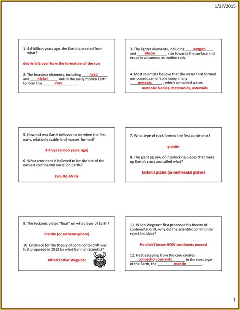 Plate Tectonics Diagram Worksheet Answers