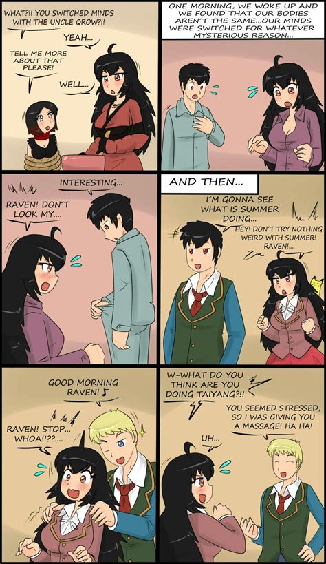RWBY Raven In Qrow Body And Qrow In Raven Body Rwby Rwby Funny Rwby
