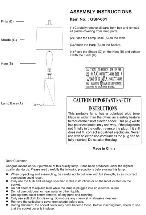 living spaces gsp 001 assembly instructions pdf download manualslib