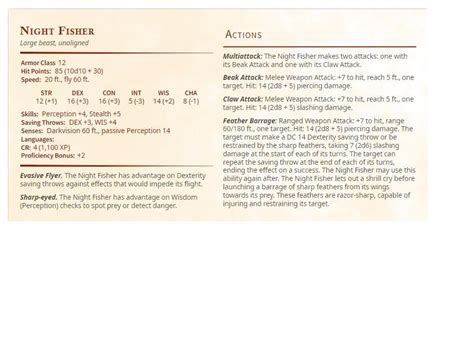 Need A Stat Block Sv Doesnt Have What You Need Try This Rsw5e
