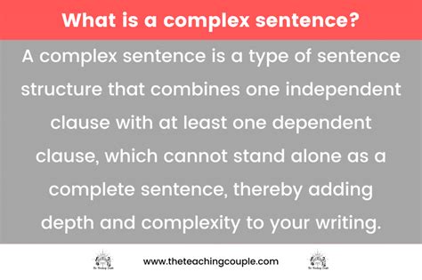 Examples Of Complex Sentences The Teaching Couple