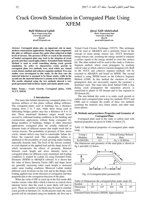 Pdf Crack Growth Simulation In Corrugated Plate Using Xfem