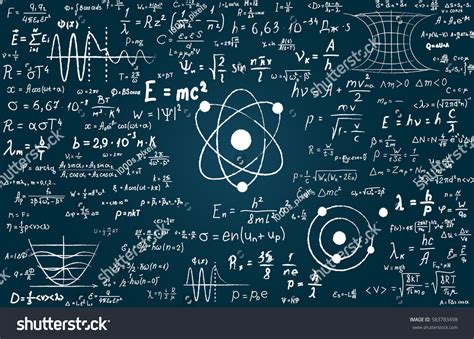 Chalkboard Inscribed Scientific Formulas Calculations Physics Stock Vector 583783498 Shutterstock