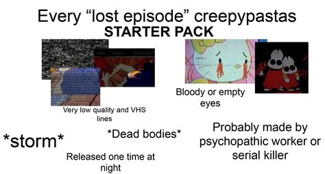 Every Lost Episode” Creepypastas Starter Pack Rstarterpacks