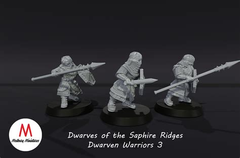 Dwarves Of The Saphire Ridges Dwarf Warriors 3 Medbury Miniatures