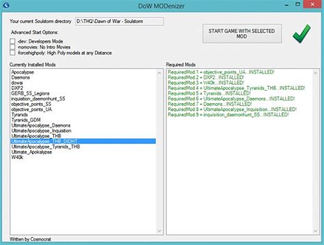 DoW Mod Manager 1 1 C Source Code File Ultimate Apocalypse Mod DOW SS For Dawn Of War ModDB