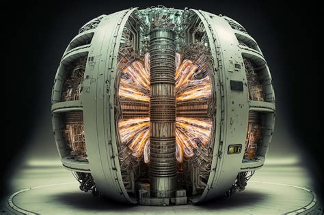Premium Ai Image Nuclear Fusion Tokamak Magnetic Field To Confine