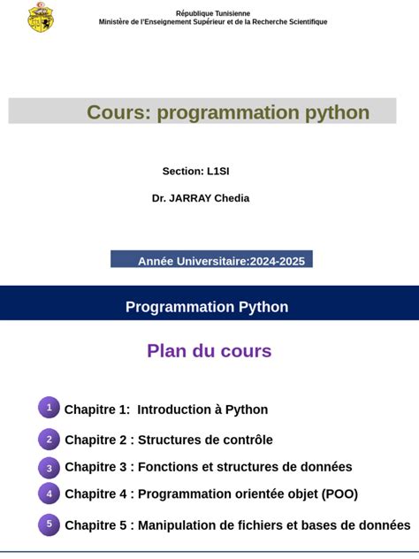 Cours De Programmation Python Poo Pdf Classe Informatique