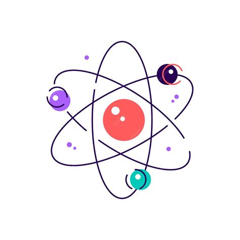 Premium Vector Art Of Colorful Atom Diagram With Electrons On Orbits