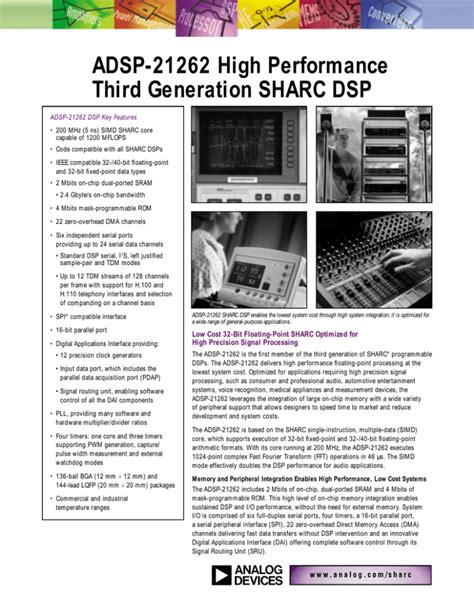 Adsp High Performance Third Generation Sharc Dsp