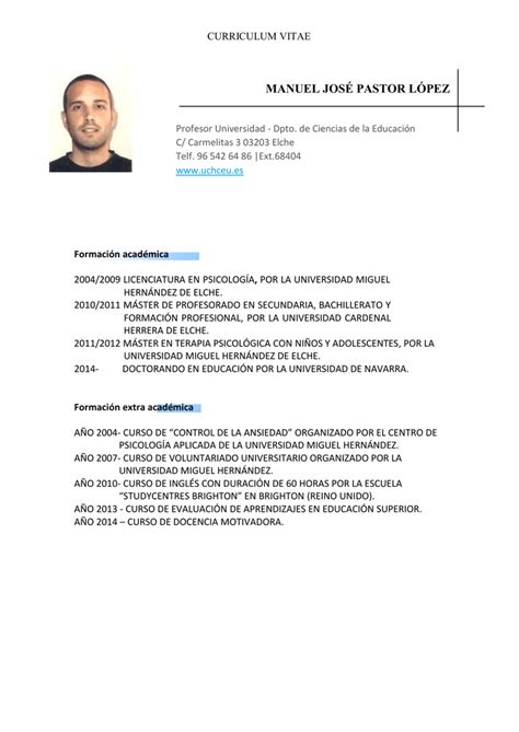 El Curriculum Vitae Ejemplos Docsity