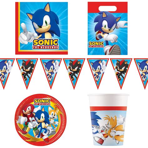 Buy Sonic The Hedgehog Party Tableware And Decorations Bundle 16 Guests